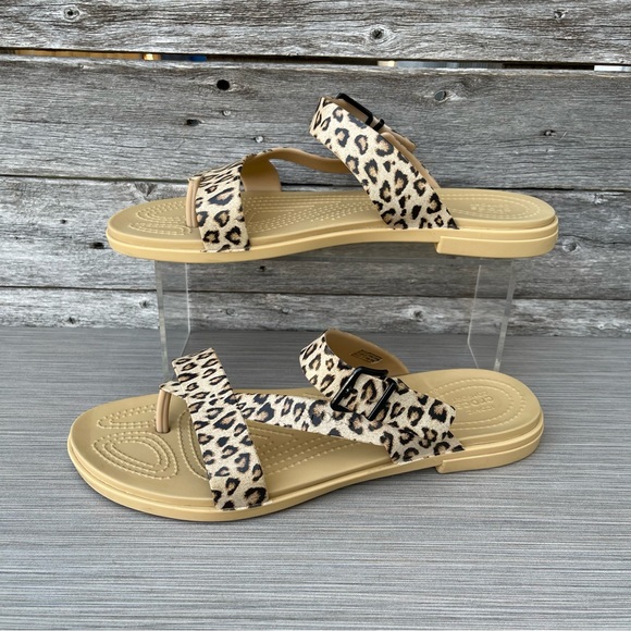 CROCS | Shoes | Crocs Tulum Toe Post Sandal Leopard | Poshmark